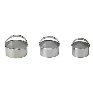Mrs. Anderson’s Baking Cookie and Fondant Cutters, Stainless Steel, 3-Piece Graduated Round Set with Handles