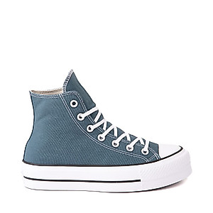 Converse Unisex Chuck Taylor All Star Lift High Canvas Sneaker - Lace up Closure Style - Deep Sleep/White/Black 9