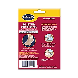 Dr. Scholl's BLISTER CUSHIONS Seal & Heal Bandage with Hydrogel Technology, 8 ct // Immediate & All-Day Pain Relief, Thin, Flexible & Nearly Invisible, Moisture-Infused