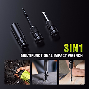 Robustrue Cordless Impact Wrench, 406Ft-lbs (550N.m) Brushless 1/2 inch Impact Wrench, 2800RPM High Torque Impact Gun, 2x 4.0Ah Battery, Charger, 4 Sockets, Electric Impact Wrench for Car Home