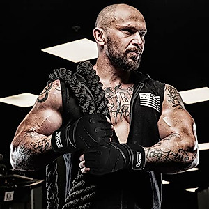 Trideer Padded Workout Gloves for Men - Gym Weight Lifting Gloves with Wrist Wrap Support, Full Palm Protection & Extra Grips for Weightlifting, Exercise, Cross Training, Fitness, Pull-up