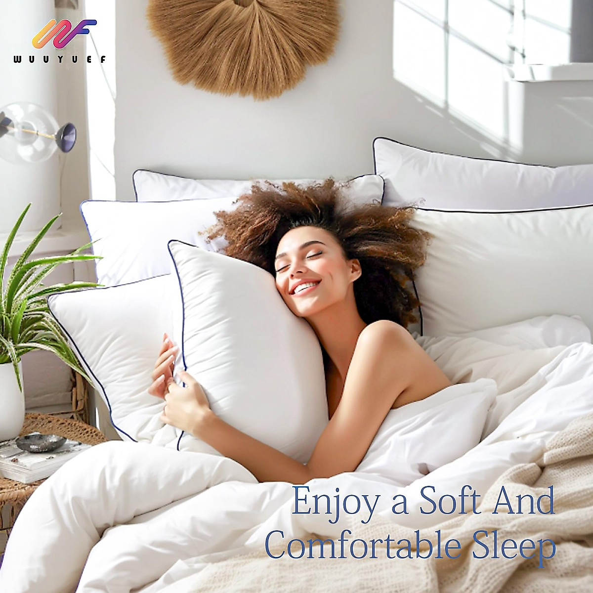 Wuuyuef 12 x 20 Pillow Insert set of 2 Indoor Throw Pillow Insert, Rectangle Decorative Pillows Inserts, Throw Pillows for Couch,Throw Pillows for Bed,White Throw Pillows