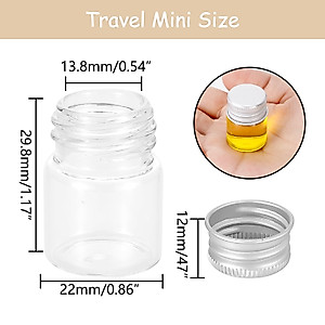 Kesell 24PCS 5ml Clear Glass Vials with Aluminium Cap Mini Glass Bottles with Caps for Storage, Sample Vials
