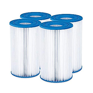 Summer Waves P57100204 Replacement Type A/C Swimming Pool and Hot Tub Spa Filter Cartridge with Ultimate Filtration Paper, (4 Pack)