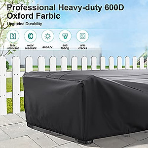 BROSYDA Patio Furniture Covers, Heavy Duty 600D Outdoor Furniture Cover Waterproof, Sectional Sofa Set Covers Table and Chair Set Covers 124" L × 71" W × 29"