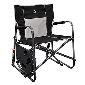GCI Outdoor Freestyle Rocker XL Portable Folding Rocking Chair, Outdoor Camping Chair with Side Table, Aluminum
