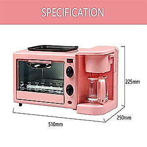 Breakfast Machine Multifunctional ９L Electric Oven,Mini Small Home Toaster Home Multi Functional Three-in-One Automatic Breakfast Coffee Machine Air Fryer (Red Set Meal 1)