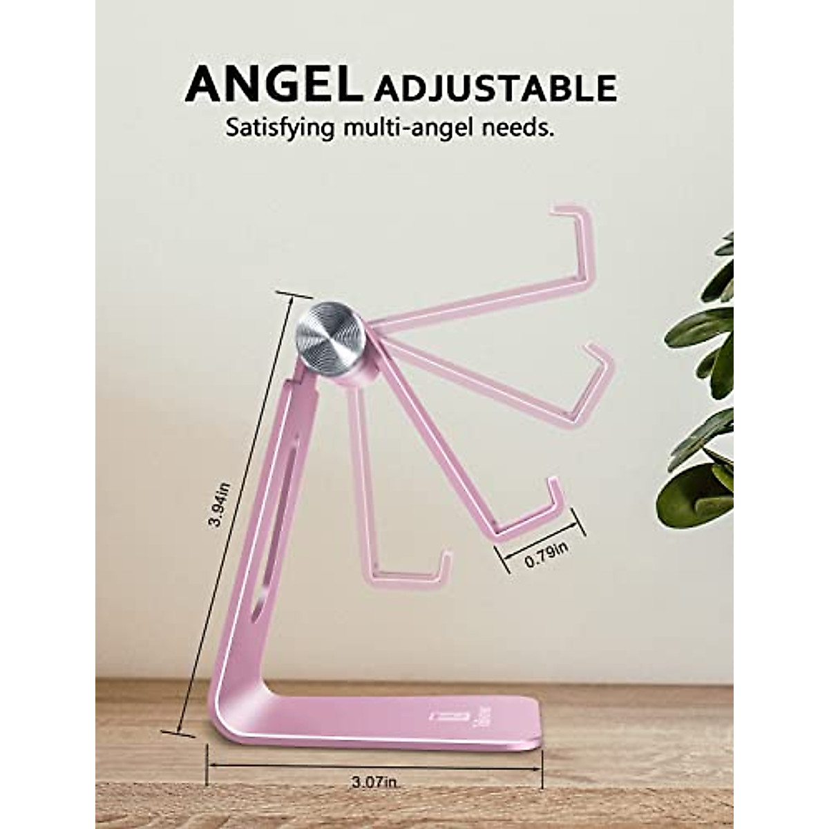 Tobeoneer Adjustable Cell Phone Stand Desktop Phone Holder, Aluminum Desk Stand Cradle Dock for iPhone 13 12 Mini 11 Xr Xs max 8 7 6 6s 5 Plus Samsung Huawei All Smartphones (Rose Gold)