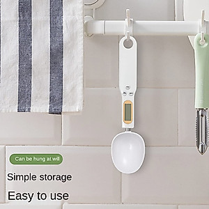 Digital Spoon Scale,Electronic Food Scale Digital Weight Grams and OZ,Kitchen Measuring Spoon Scale Coffee Scale for Coffee Power,Pills,Oil,Baking 500g/0.1g Measuring Spoons(White)