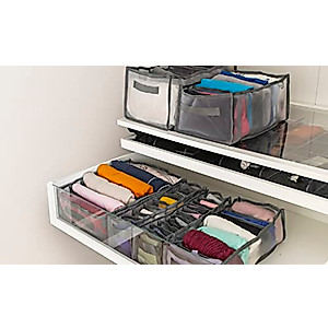 Eternal Living Wardrobe Clothes Organizer for Jeans Drawer Organizers for Clothing with Handle Foldable, 6 pieces