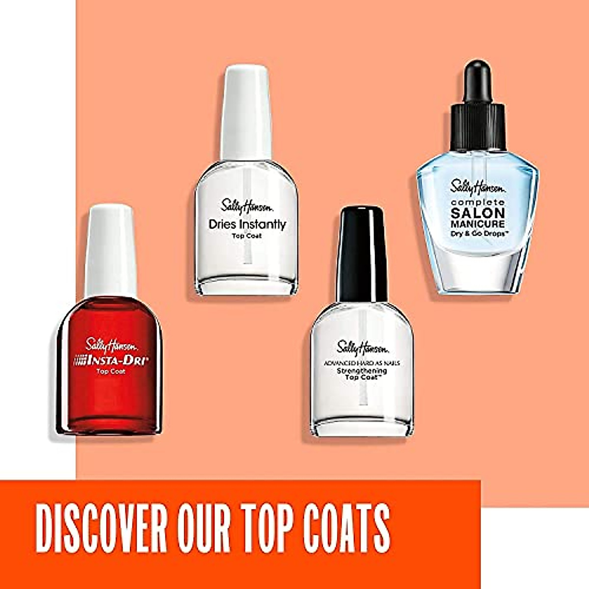 Sally Hansen Insta-Dri®, Clear Top Coat, Quick Dry, Long Lasting, Streak-Free Shine, Clear Nail Polish