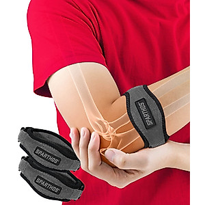 Sparthos Elbow Compression Sleeves [Cobalt Blue - Med] x Tennis Elbow Brace [Pack of 2]