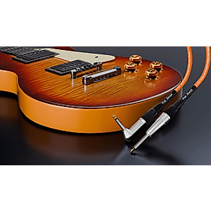Fat Toad Guitar Cables (6 Pack) Right Angled Instrument Cord 20FT 1/4 Quarter Inch Straight-End 20 GA Wires