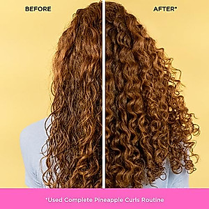 Pacifica Shampoo & Conditioner Set - Pineapple Curls Curl Defining Hair Care, Hyaluronic Acid, Coconut Oil, No Frizz, For Curly Coily Hair Clean Vegan & Cruelty-Free Dermatologist Tested