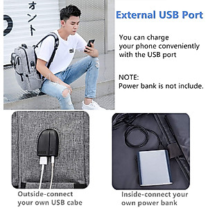 Laptop Backpack for Women Men Vintage Backpack Bookbags Anti Theft Bookbag 16 inch Grey