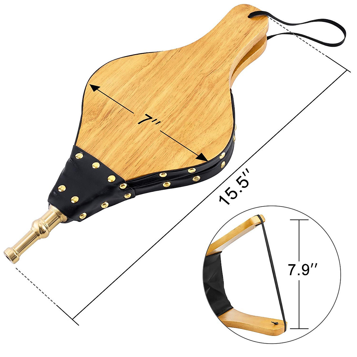 Amagabeli Fireplace Bellows 15.5"x 7" Bundle Fireplace Log Holder with Canvas