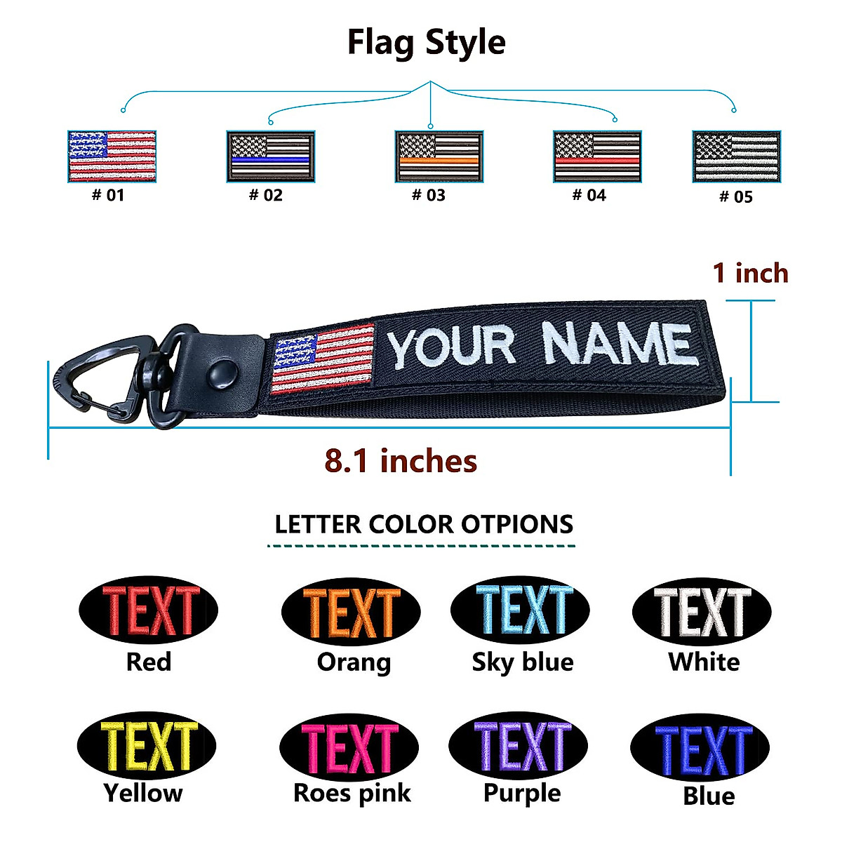 Graceful life Personalized Wristlet Key chain,Customzible Hand Wrist Lanyard Wristlet Lanyard for luggage,luggage Key Ring Accessories,Tactical Backpack, Motorcycles, Scooters, Car