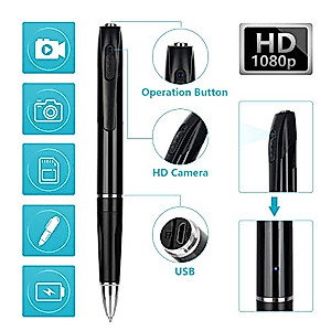 abyyloe Spy Camera, Hidden Camera with 32G SD Card, Mini Spy Camera with 1080P, Spy Pen for Taking Pictures, Mini Camera for Home Security or Classroom Study