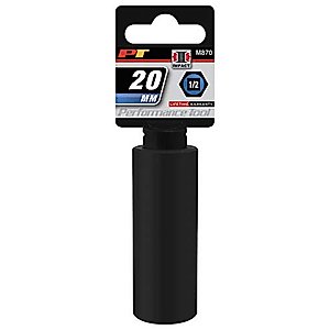 Performance Tool M870 1/2 Drive 6pt Impact Socket, 20mm