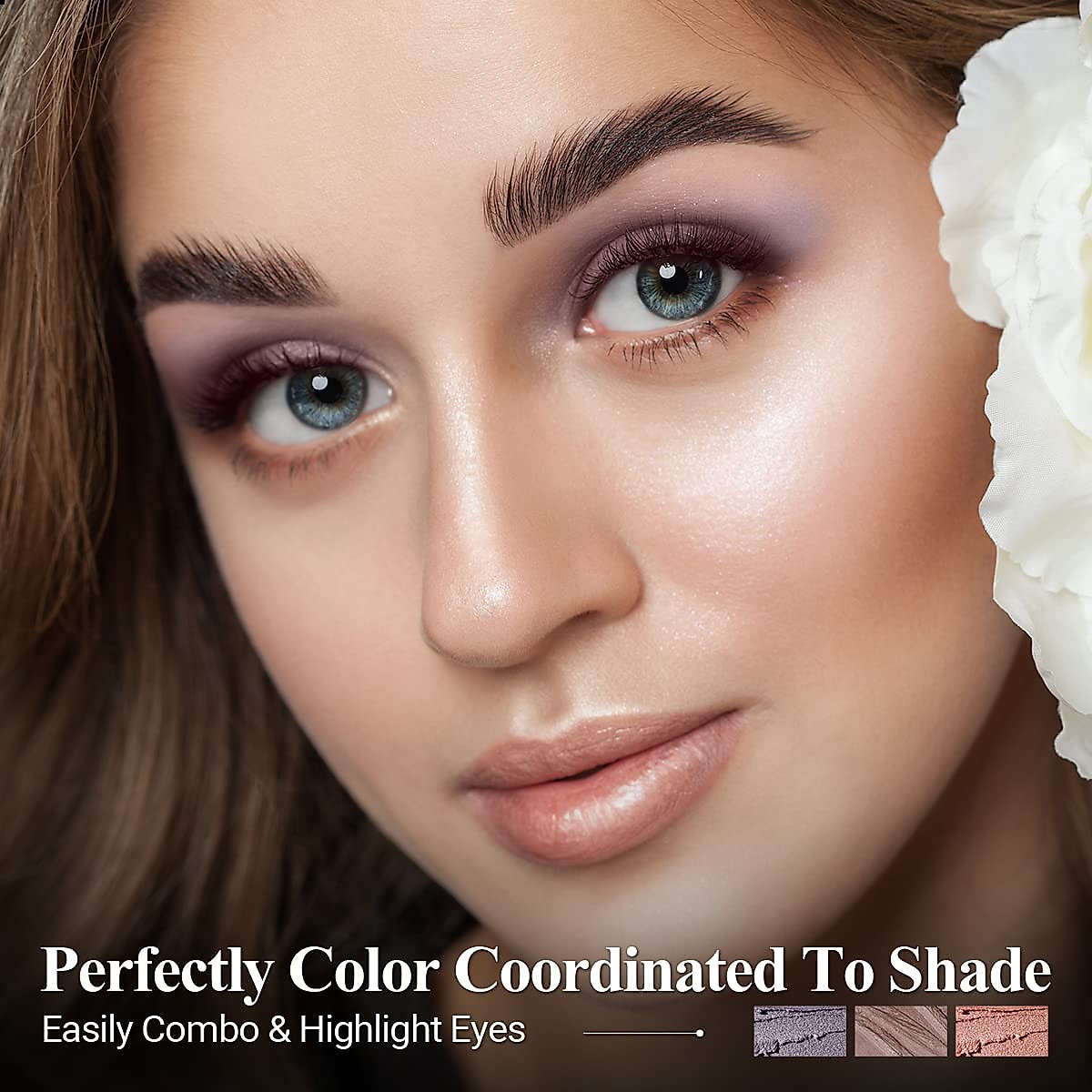 LUXAZA 3Pcs Eyeshadow Stick Set, Matte And Shimmer Creamy Eyeshadow Pencil,Eye Brightener Stick,Nude Caramel Grayish Purple Shadow Stick Set, Waterproof Long Lasting Smoky Highlighter Eye Makeup