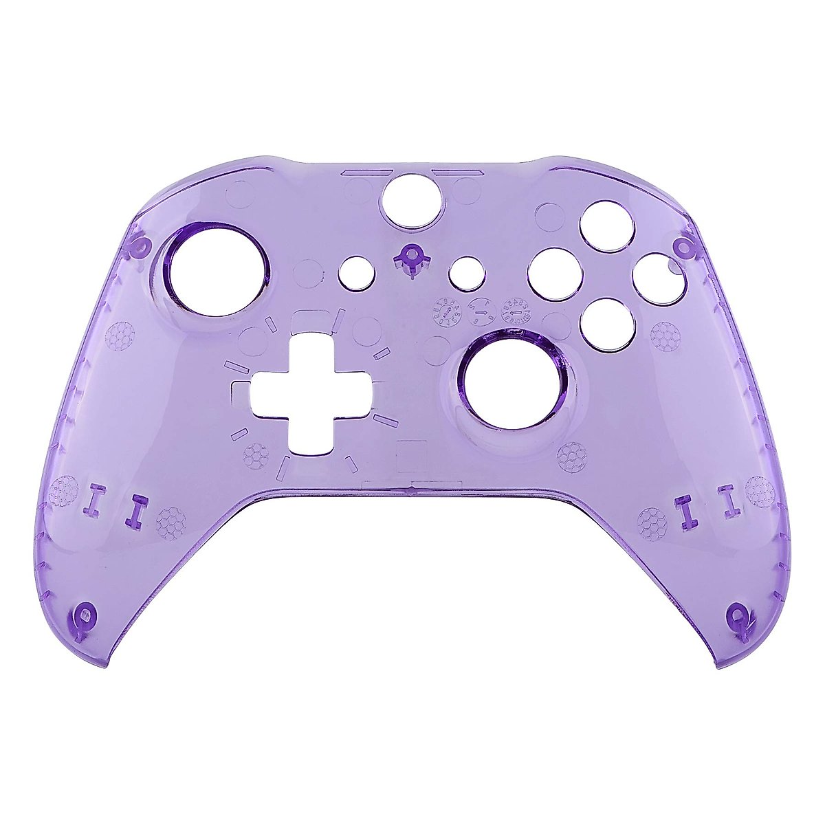 eXtremeRate Transparent Crystal Clear Atomic Purple Faceplate Cover for Xbox One Wireless Controller (Model 1708), Custom Case Front Housing Shell for Xbox One S X Controller - Controller NOT Included