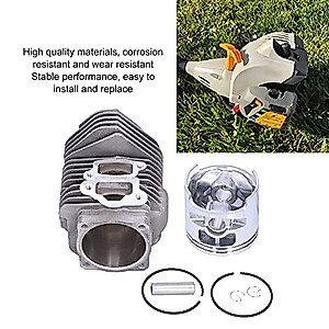 Cylinder Piston Set, Wear Resistant Iron+Aluminum Alloy Cylinder Easy to Install 58mm for Lawn for STIHL TS760 Concrete Cutoff Saws for Garden for Outdoor