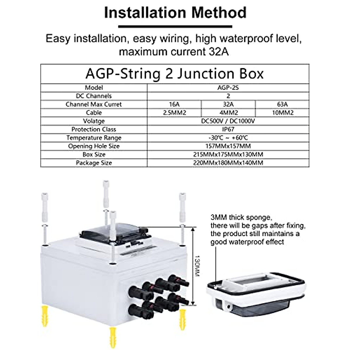 DIHOOL Miniature Circuit Breaker Box with 30 amp Disconnect Switch IP66 2 in 2 Out