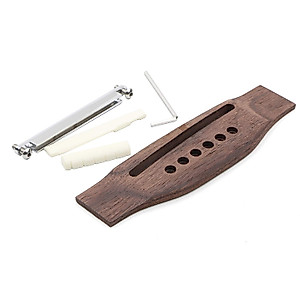 Swhmc 6 String Adjustable Rosewood Bridge Insert Set Saddle Nut Acoustic Guitar Parts Replacement