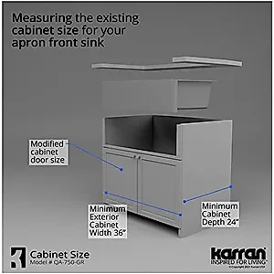 Karran QA-750-BL Quartz Farmhouse Kitchen Sink, Black