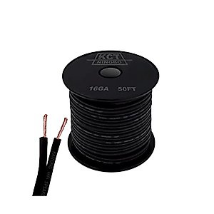 16AWG Gauge Speaker Cable Speaker Wire Black (50FT)