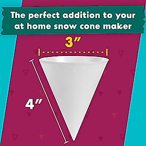[4 Pack] Plastic Reusable Snow Cone Cups for Your Snow Cone Maker - No Leak, Durable Shaved Ice Cone Cups - Snow Cone Cup for Slushies, Shaved Ice Syrup or Juice - Family Pack Snow Cone Cups 6 oz