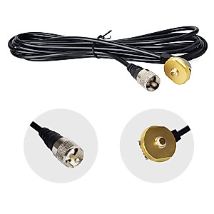 HYS VHF NMO Antenna, 17.9 Inches Whip Antenna with NMO Mount 4meter (13.1ft) PL259(UHF Male) RG58 Coax Cable and L Shape Bracket for Yaesu Kenwood Midland Motorola Mobile Radio