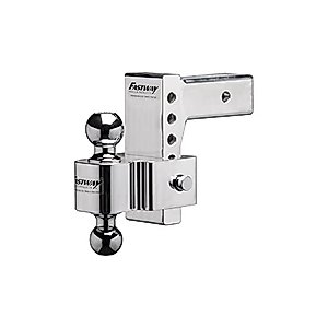Fastway Flash 42-00-2625 E Series HD Adjustable Aluminum Ball Mount with 6 Inch Drop, 2.5 Inch Shank, and Chrome Plated Balls