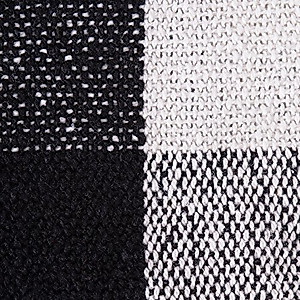 DII Buffalo Check Collection Rustic Farmhouse Throw Blanket with Tassles, 50x60, Black/White