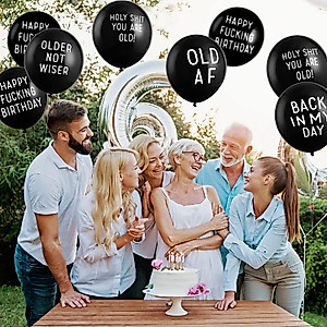 SUNBEAUTY 18PCS Abusive Balloons Funny Old Age Birthday Balloons Offensive Balloons Different Phrases for Men's Birthday Decoration