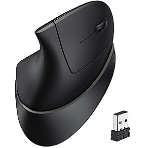 iClever Ergonomic Mouse, 2.4G Wireless Vertical Mouse with 4 Adjustable DPI, Silent Click, 7 Buttons, 3 Adjustable Tilt, Rechargeable Mouse Jiggler for Laptop, Desktop, PC, Computer, Windows 8/10/11
