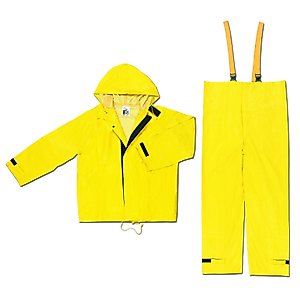 MCR Safety 8402X5 Hydroblast Neoprene/Nylon 2-Piece Rainsuit with Attached Hood, Yellow, 5X-Large