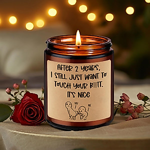 GSPY Scented Candles, 2 Year Anniversary Candle Gifts for Boyfriend, Girlfriend, Women, Men - Cotton Gifts for 2nd Anniversary for Him, Her - 2nd Wedding Anniversary Presents for Wife, Husband