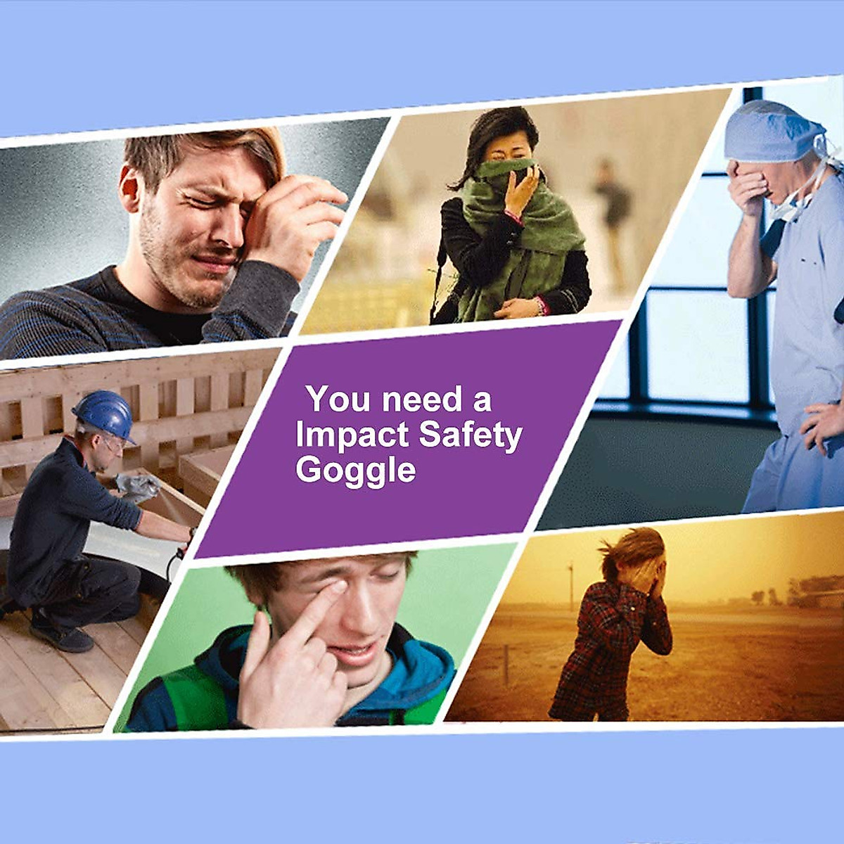 SUPERMORE Anti-Fog Protective Safety Goggles Clear Lens Wide-Vision Adjustable Chemical Splash Eye Protection Soft Lightweight Eyewear