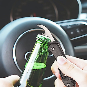 Multitool Key Ring Pocket Knife - 14 in 1 Multitools with Spring-Action Scissors Bottle, Can Opener, Corkscrew,Saw, Screwdriver,Camping Multi Tool Gifts for Men