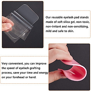 Mudder 900 Pcs 1 Inch Disposable Eyelash Glue Holder and 2 Pcs Reusable Eyelash Pad Stand, Pallet Eyelash Extension Glue Sticker Pads Set for Makeup Tool Supply