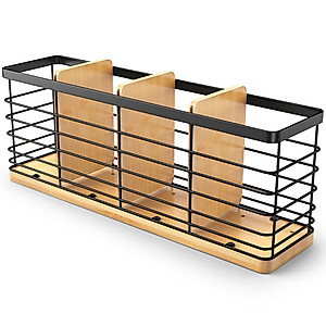 XCPPLV Kitchen Utensil Holder, Large Cooking Utensils Holder for Countertop Cooking Tools Storage Organizer Set 4 Compartments Large Utensil Caddy for Kitchen