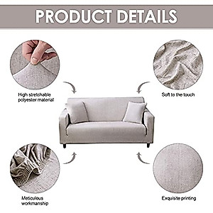 JOYDREAM Stretch Loveseat Slipcovers, 2 Seater Couches Cover, Printed Sofa Cover, Universal Couch Cover Sofa Slipcovers with 1 Pillowcase, Medium