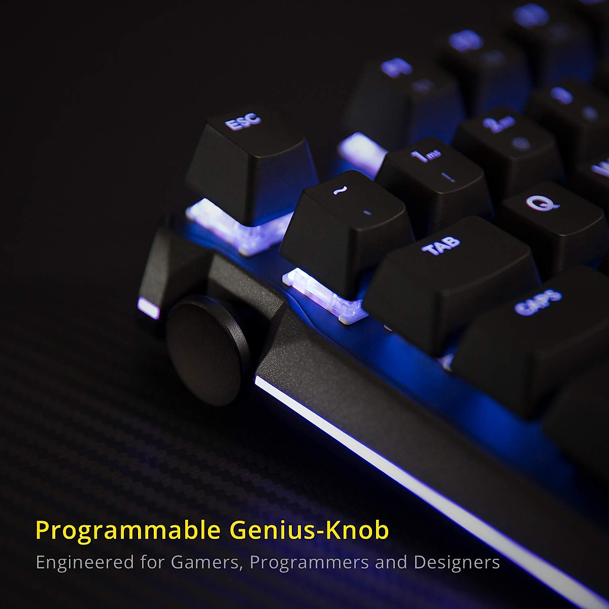 DREVO BladeMaster TE All Rounder RGB Mechanical Gaming Keyboard with Programmable Genius Knob USB Wired Tactile Clicky Gateron Blue Switch