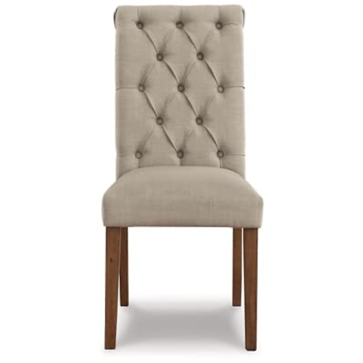 Signature Design by Ashely Harvina French Country Tufted Upholstered Dining Chair, 2 Count, Beige