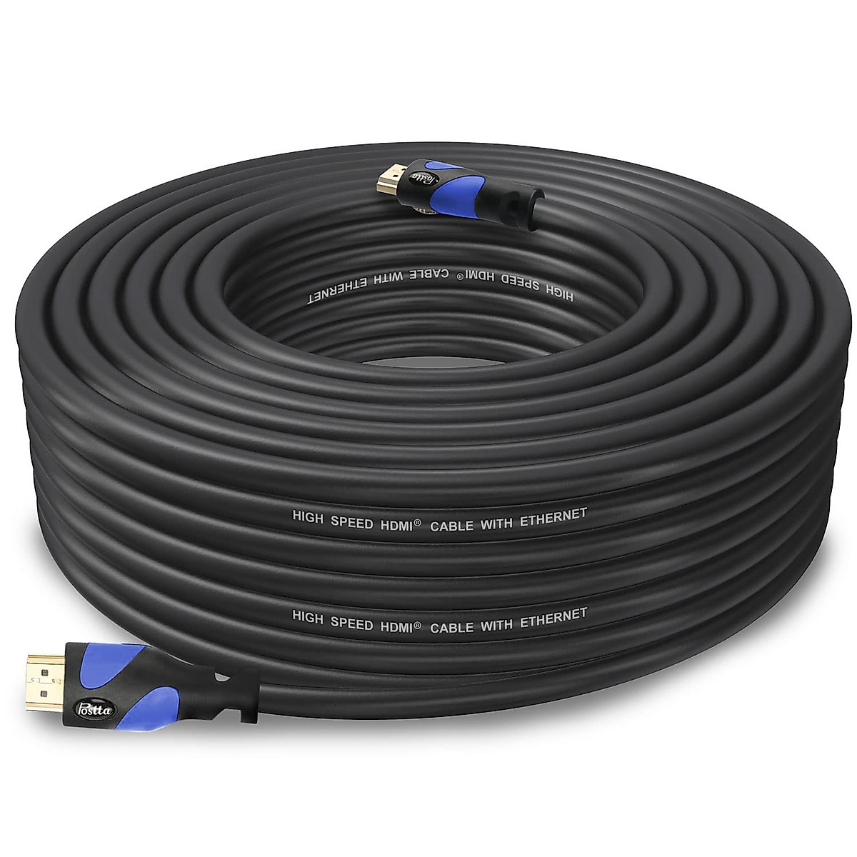 Postta HDMI Cable(50 Feet Blue) HDMI 2.0V Support 4K 2160P,1080P,3D,Audio Return and Ethernet - 1 Pack