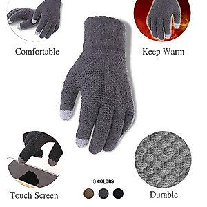 Aniywn Winter Running Gloves Touchscreen Thermal Gloves Men Women Winter Windproof & Waterproof Gloves Snow Warm Gloves