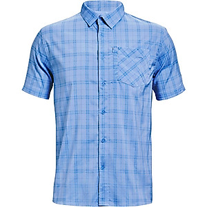 Under Armour High Tide Plaid Short Sleeve T-shirt, Carolina Blue/Pure, Small