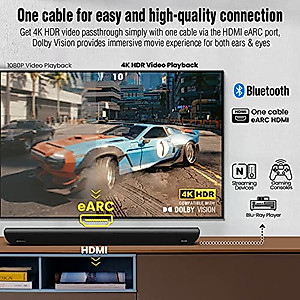 OXS S5 Sound bar for TV with HDMI eARC, Dolby Atmos 3.1.2 Built-in Subwoofer, Center Speaker, Bluetooth & Multi Wired Connection, 5 EQ, 4K HDR Passthrough, 230W, Home Theater Audio Wall Mounted