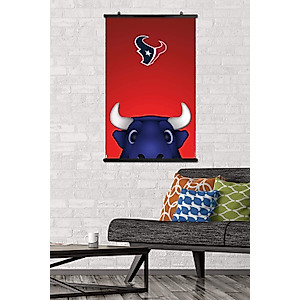 Trends International NFL Houston Texans - S. Preston Mascot Toro 20 Wall Poster, 22.375" x 34", Premium Poster & Clip Bundle